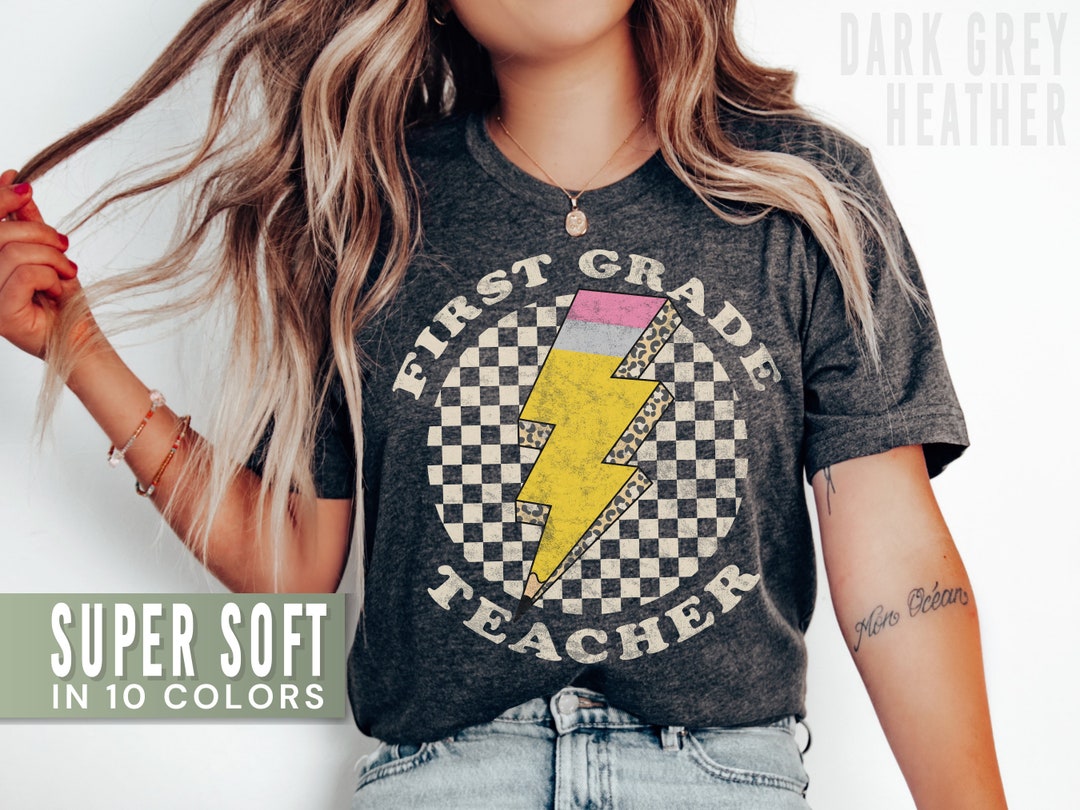 First Grade Teacher Shirt Teacher Shirts Teacher Tshirt Retro 1st Grade ...