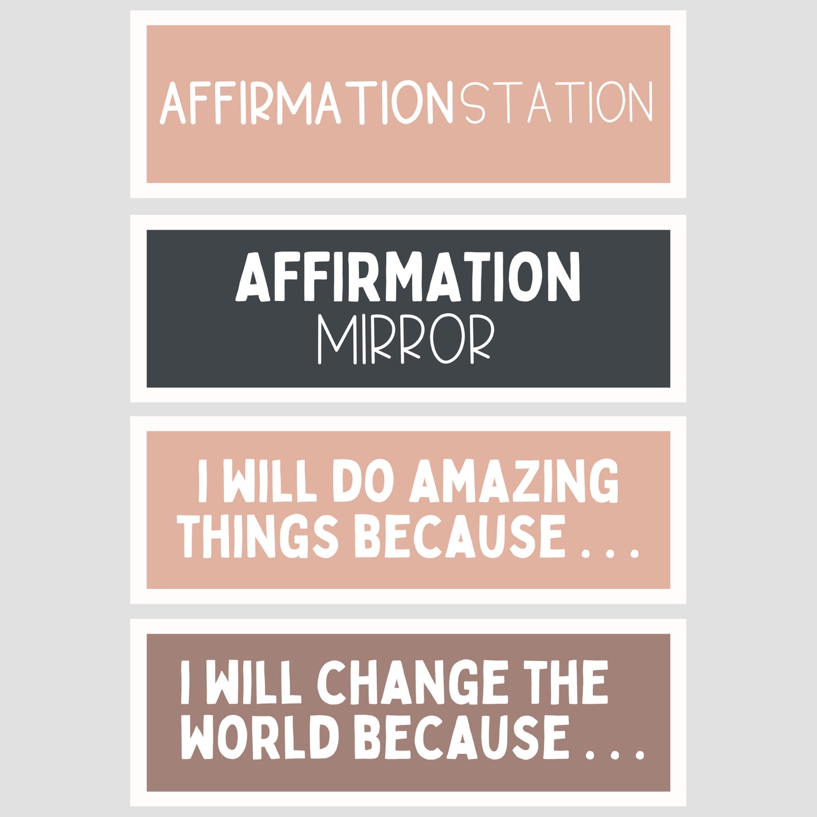 Rainbow Affirmation Mirror Labels, Affirmation Station, Classroom Decor ...