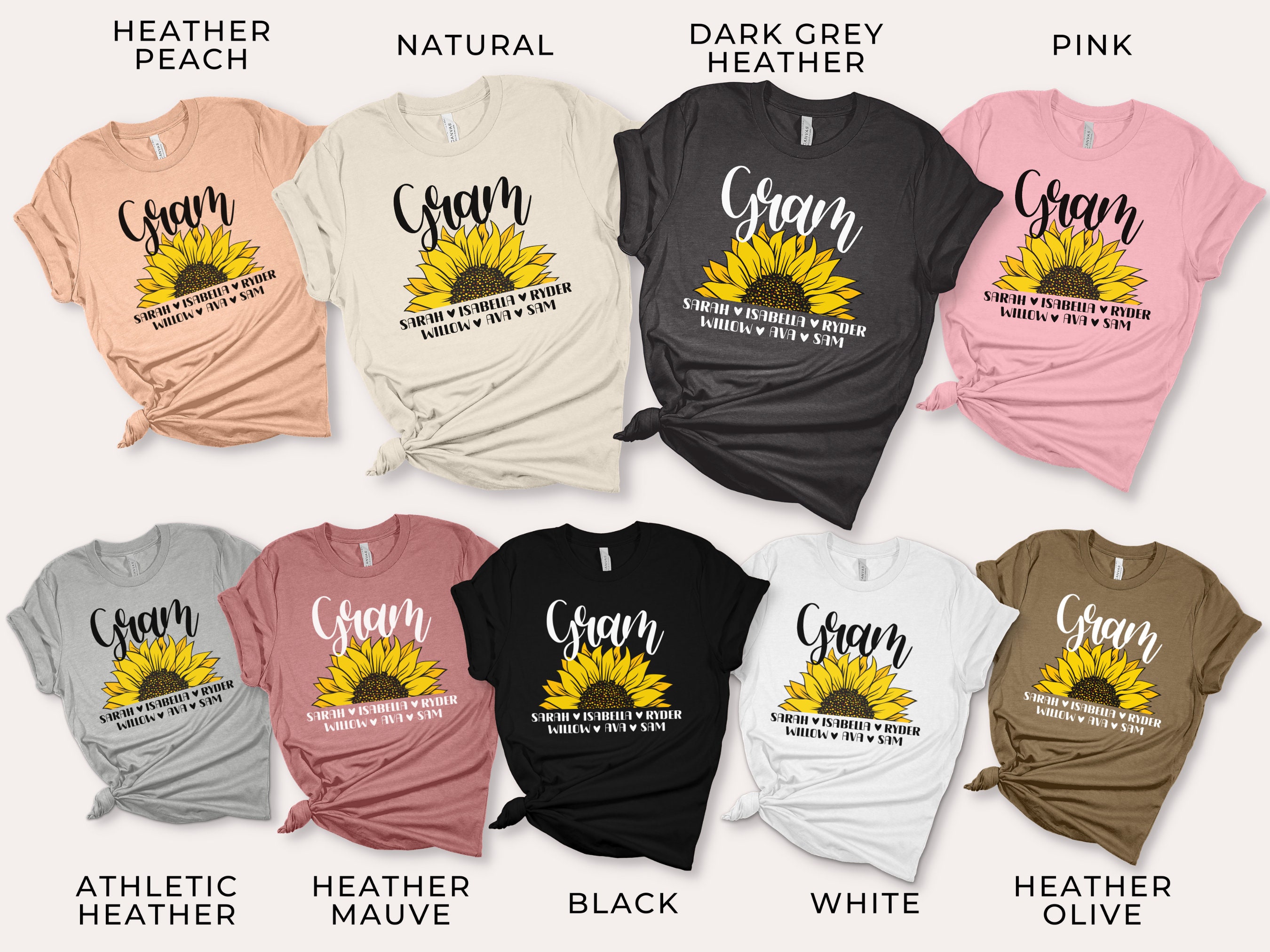 Gram Shirt With Grandkids Names Personalized Gram Floral Shirt - Etsy