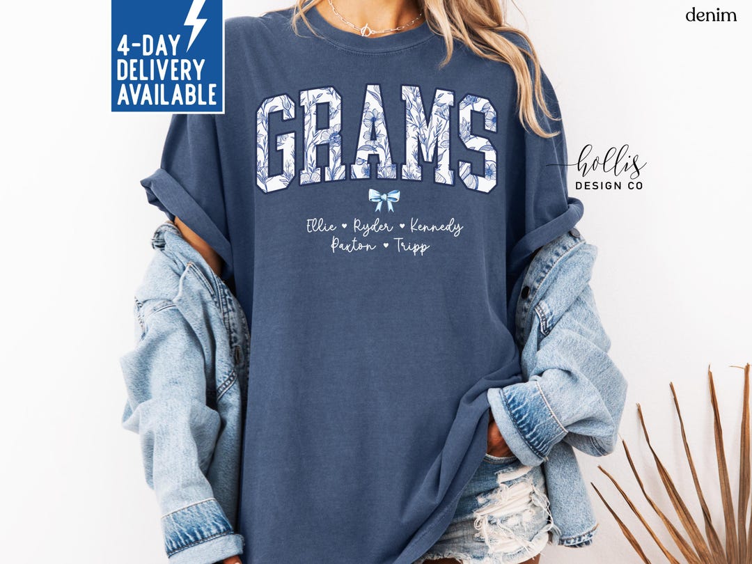 Custom Grams Shirt Comfort Colors Tshirt Personalized Grandma Grams ...