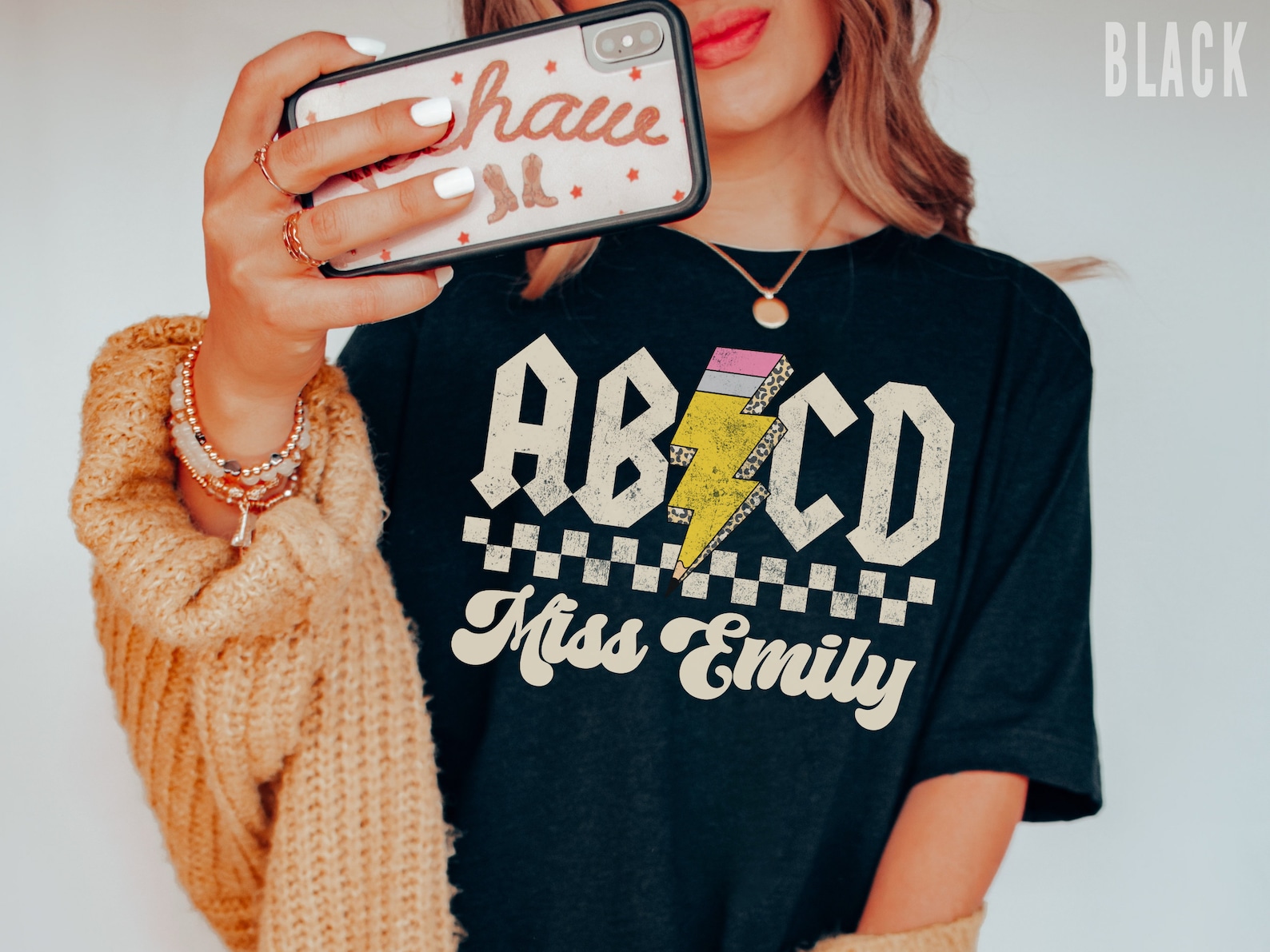 Custom Teacher Shirt Retro ABCD Teacher Name Shirts for Back to School ...