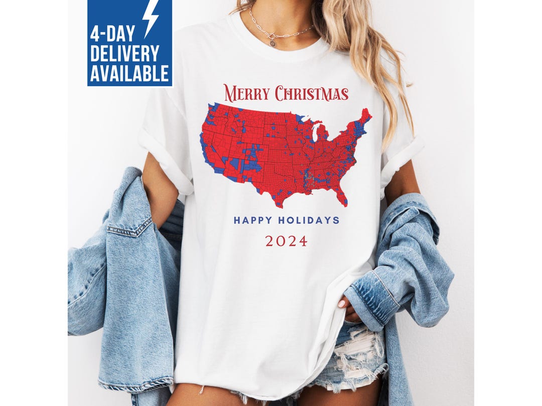 Election Map 2024 Shirt Funny Trump Christmas Shirt Republican Women ...
