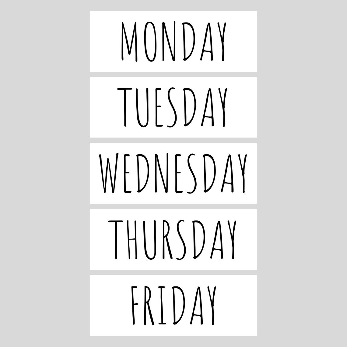 Printable Fonts Of The Week Days