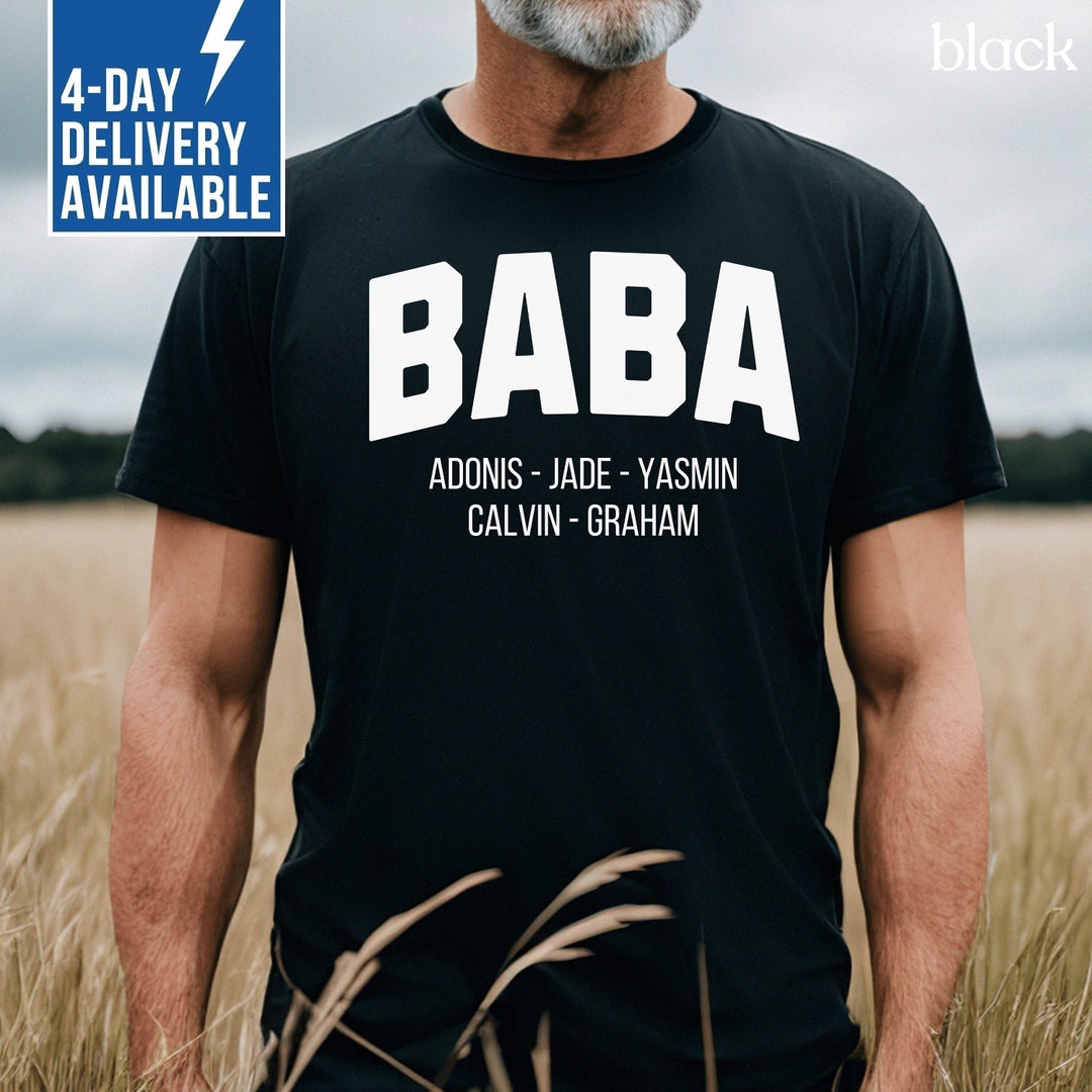 Personalized Baba Shirt Custom Baba Shirts Baba Gift Customized Father ...