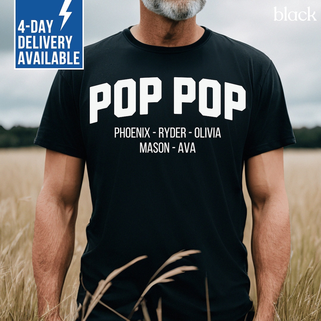 Personalized Pop Pop Shirt Custom Pop Pop Shirts Pop Pop Gift ...
