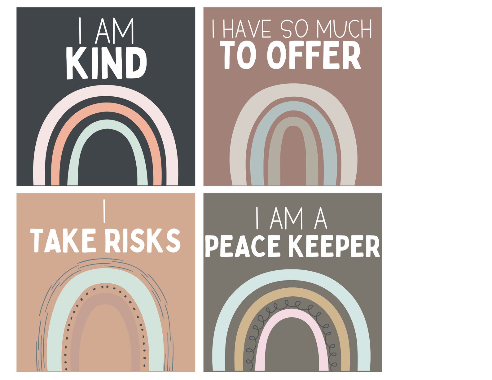 Rainbow Affirmation Mirror Labels, Affirmation Station, Classroom Decor ...