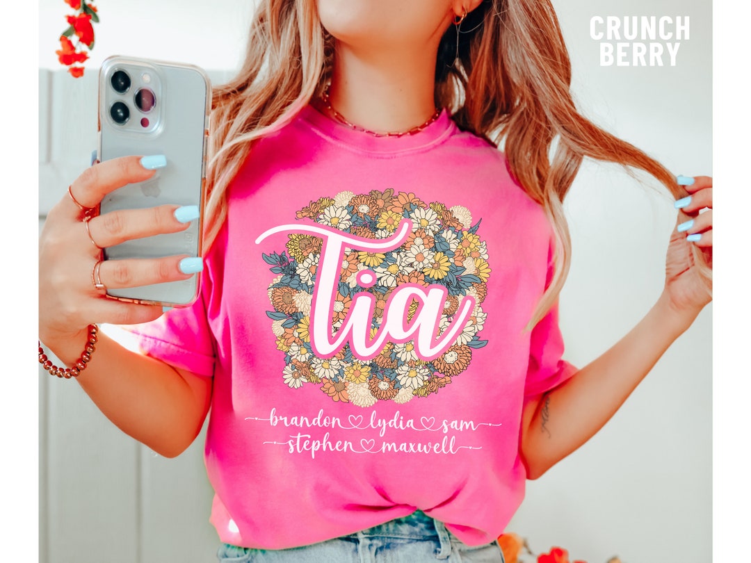 Tia Shirt With Kids Names Personalized Spanish Tia Floral Shirt Custom ...