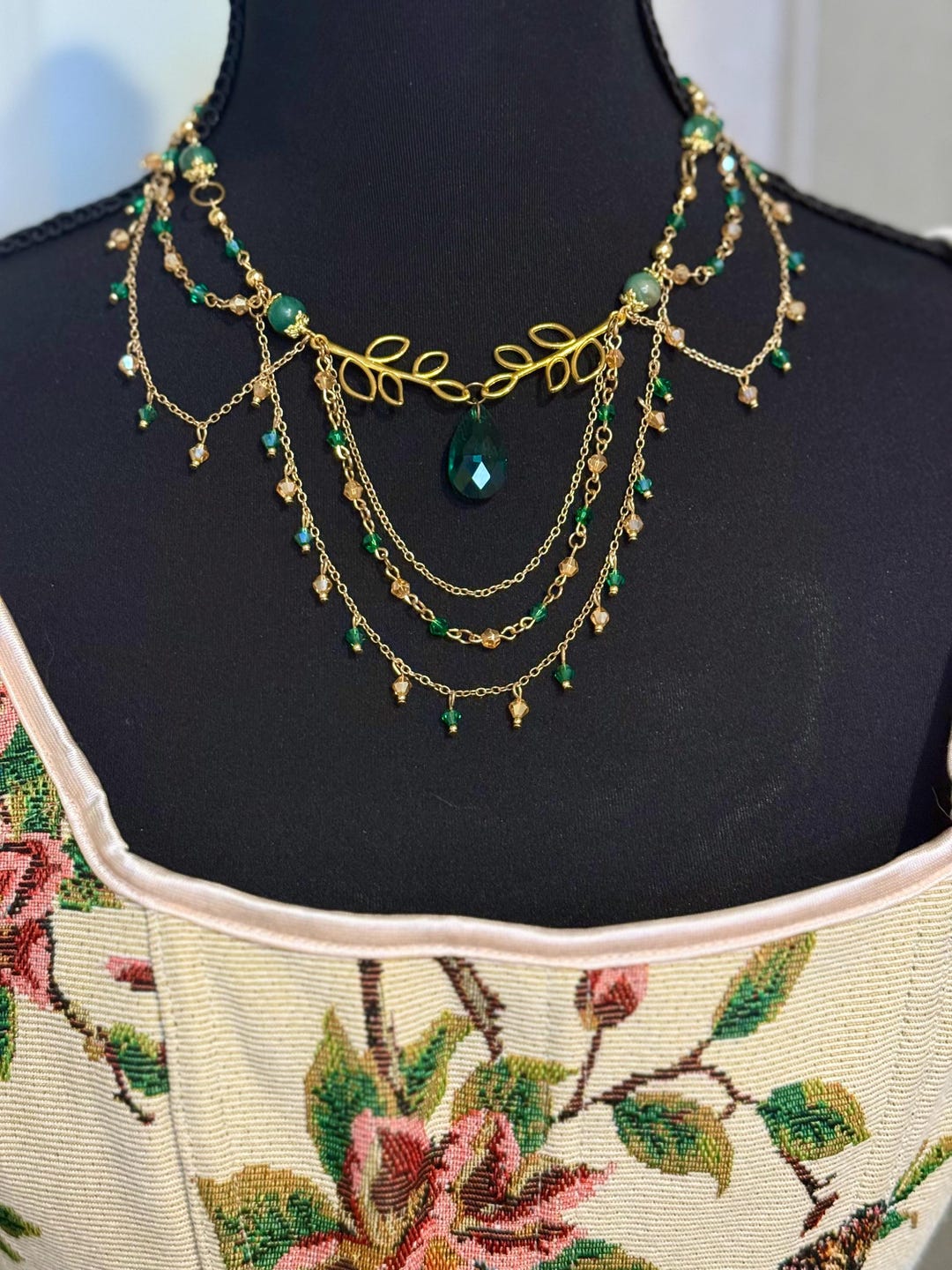 Golden Goddess Verdite Crystal Necklace, Handmade Crystal Choker for ...