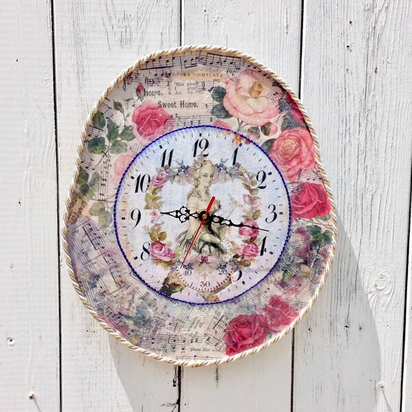 Shabby Chic Clock - Etsy