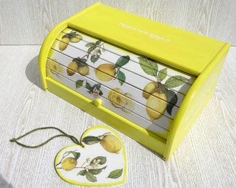 Yellow Bread Box | Etsy