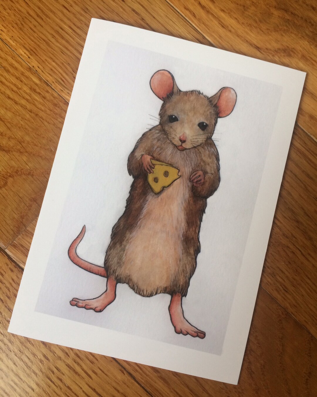 Mouse With Cheese Note Card - Box of 5 - Etsy
