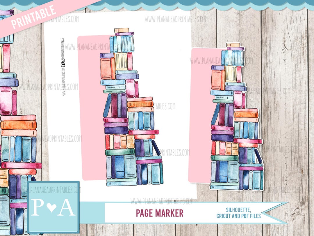 The Bookshelf PRINTABLE Book Mark, Bullet Journaling Happy Planner Erin ...