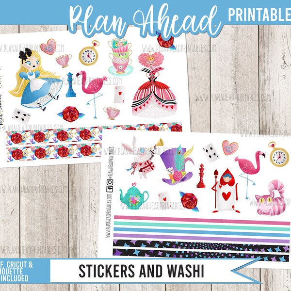 Alice in Wonderland Stickers - Etsy