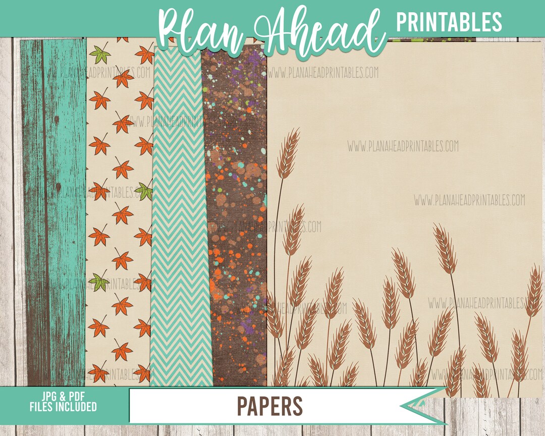 PRINTABLE Blustery Fall Days Digital Papers for Card Making ...