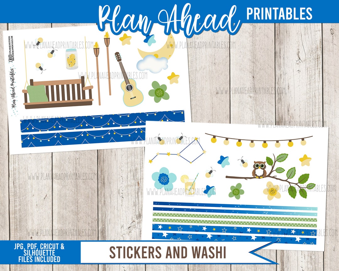 STORE CLOSING PRINTABLE Planner Stickers Summer Nights Cut Files ...