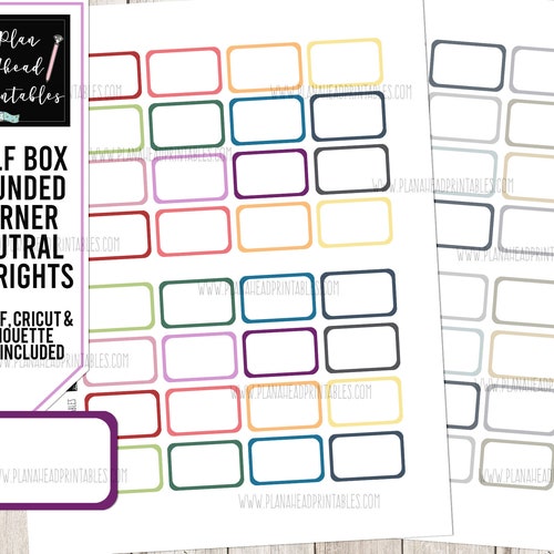Printable Half Box Planner Stickers Half Box Printables - Etsy