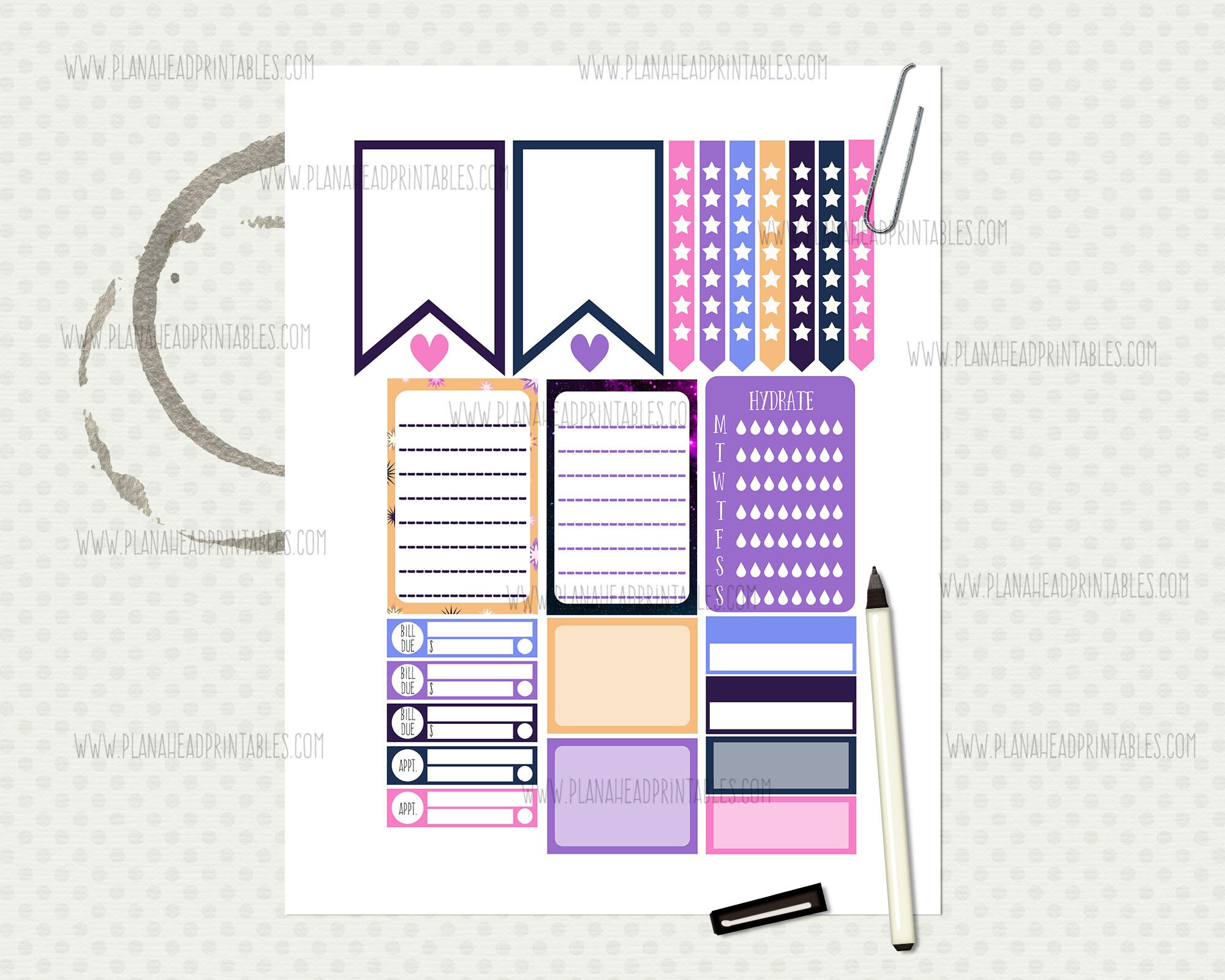 Big Happy Planner Printable Stickers Vertical Weekly Kit | Etsy