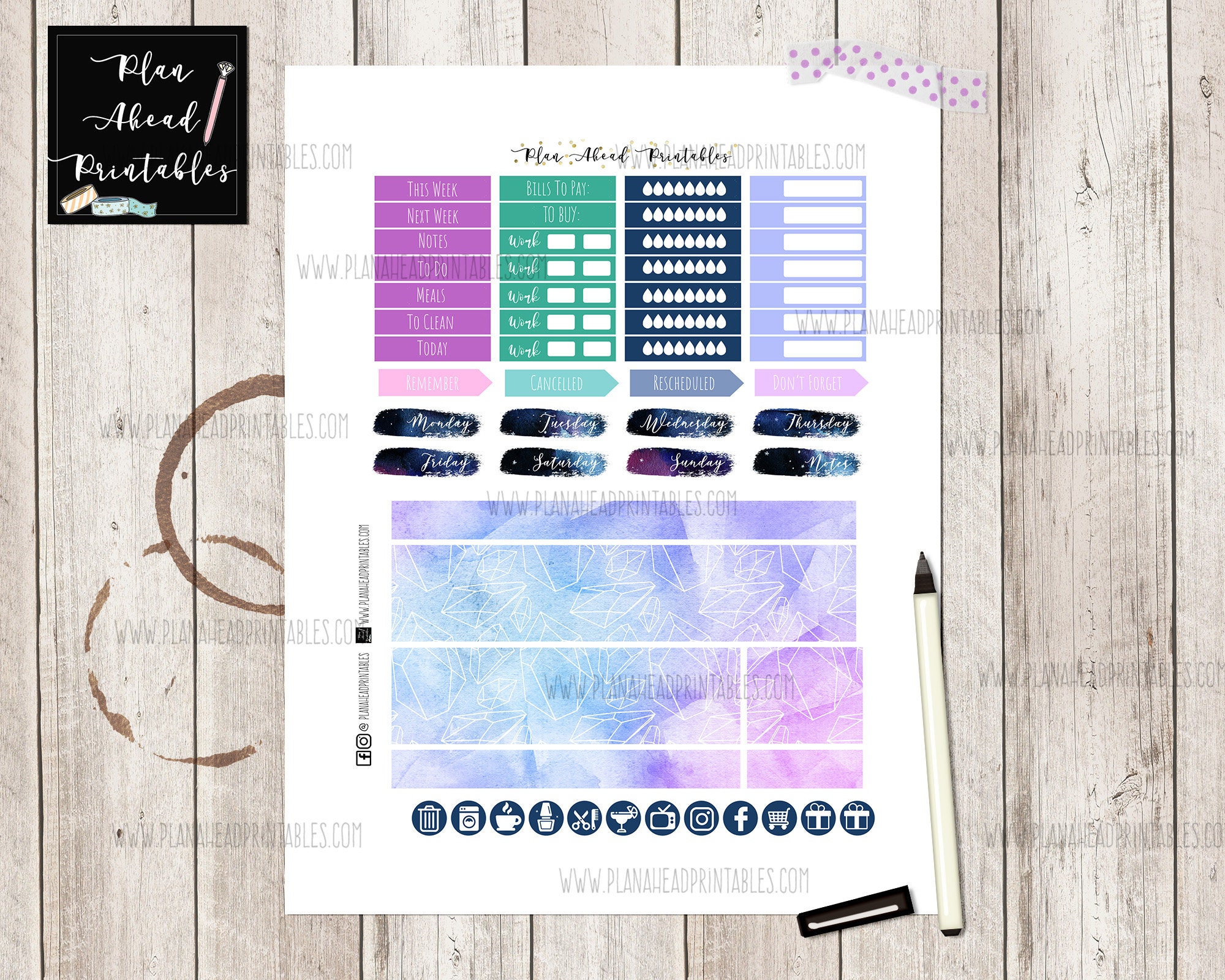 Happy Planner Printable Stickers Classic Vertical Weekly Kit - Etsy