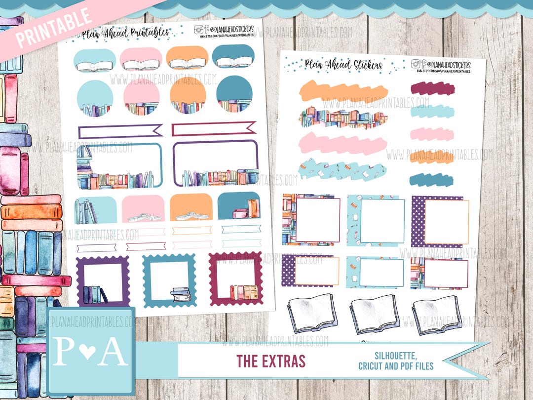 The Bookshelf PRINTABLE Extras Weekly Planner Kit, Bullet Journaling ...