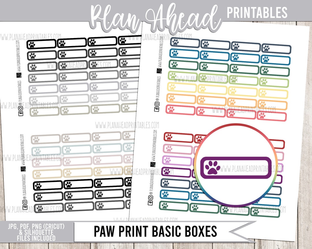STORE CLOSING PRINTABLE Paw Print Planner Stickers for Vet Appointments ...