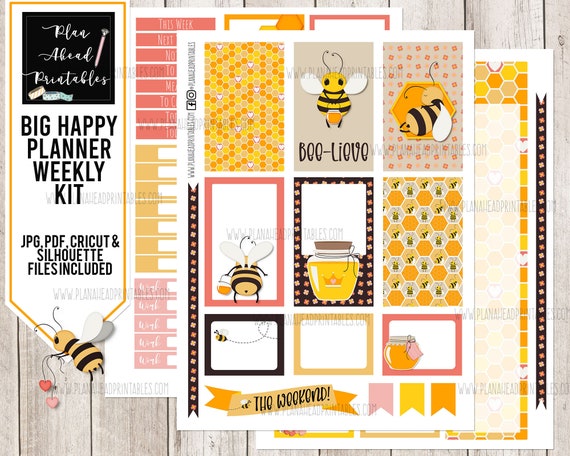 Big Happy Planner Printable Stickers Vertical Weekly Kit - Etsy