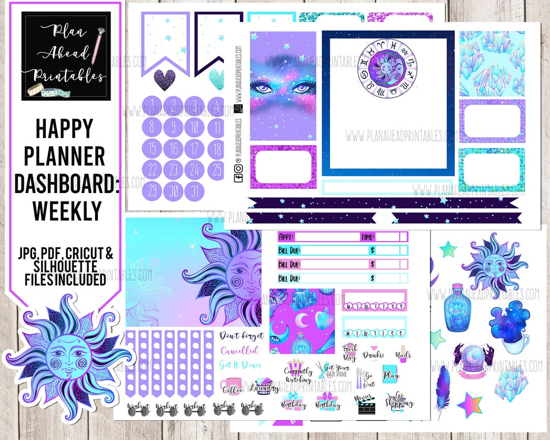 Happy Planner Printable Stickers Classic Dashboard Weekly Kit, in the ...