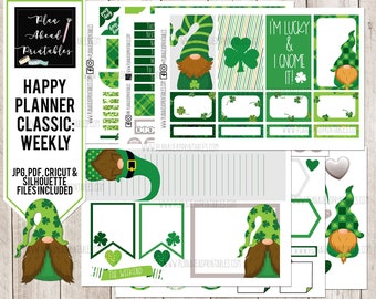 New Gnome St Patrick's Day March Planner Stickers Kit - Etsy