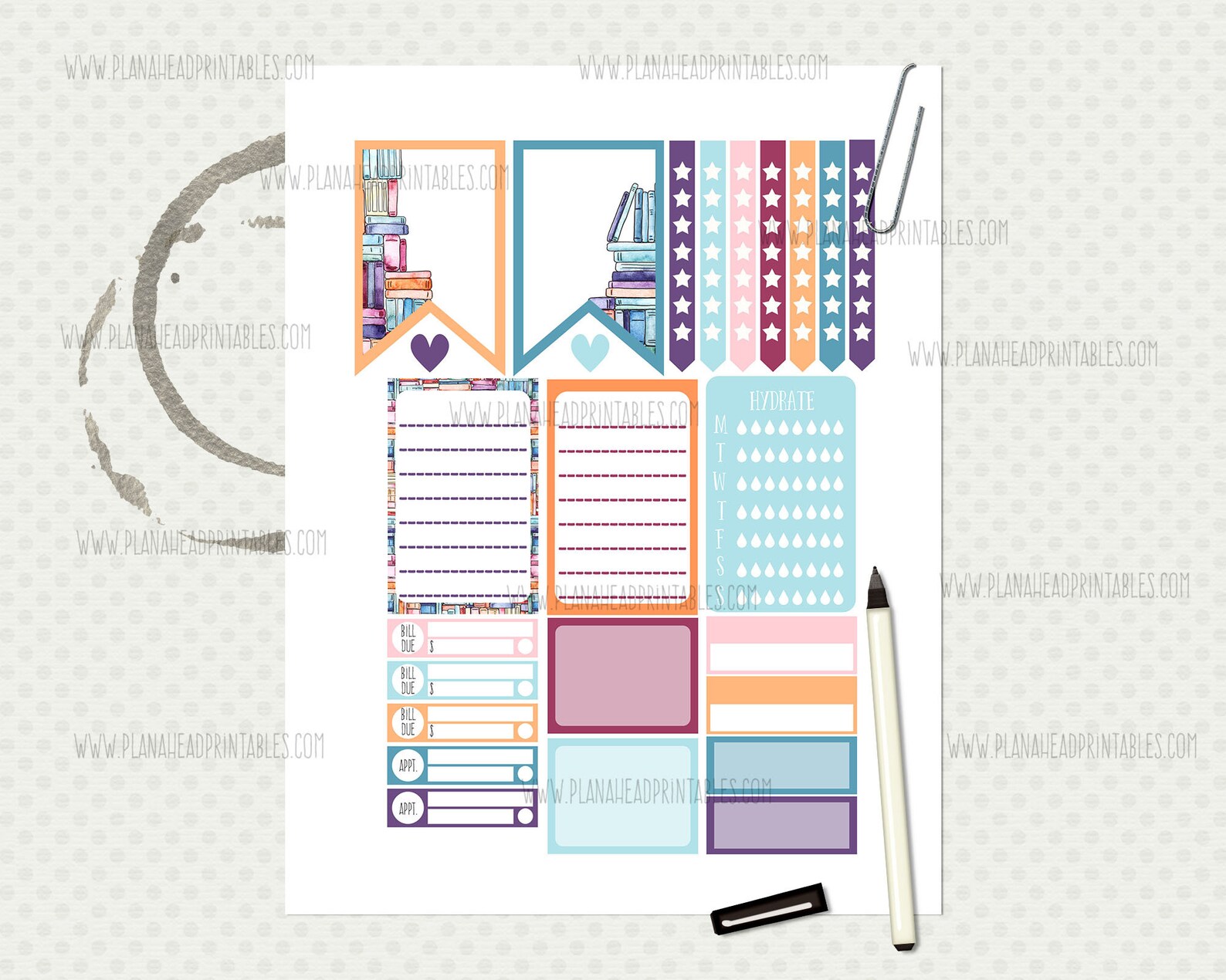 Big Happy Planner Printable Stickers Vertical Weekly Kit - Etsy