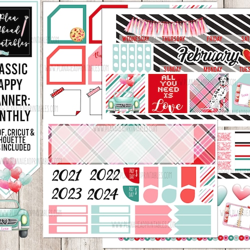 February Monthly Kit Happy Planner February Stickers - Etsy