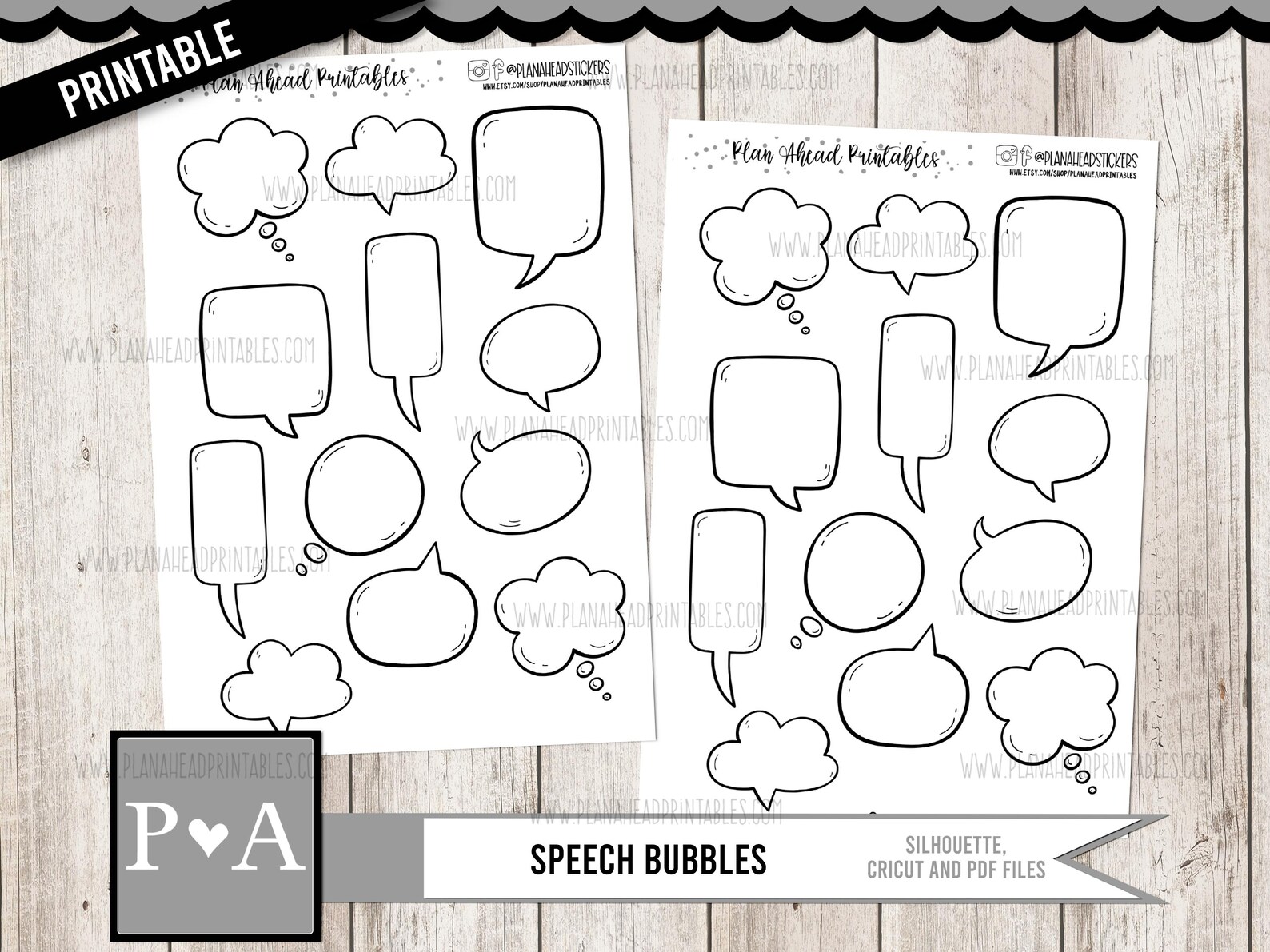 PRINTABLE Functional Talk Bubbles Planner Stickers, Bullet Journaling ...