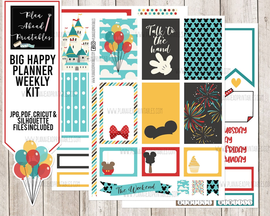 Big Happy Planner Printable Stickers Vertical Weekly Kit, Magical ...