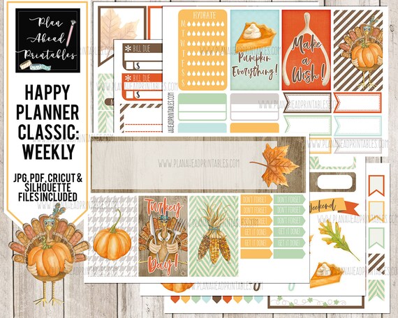 Happy Planner Printable Stickers Classic Vertical Weekly Kit | Etsy