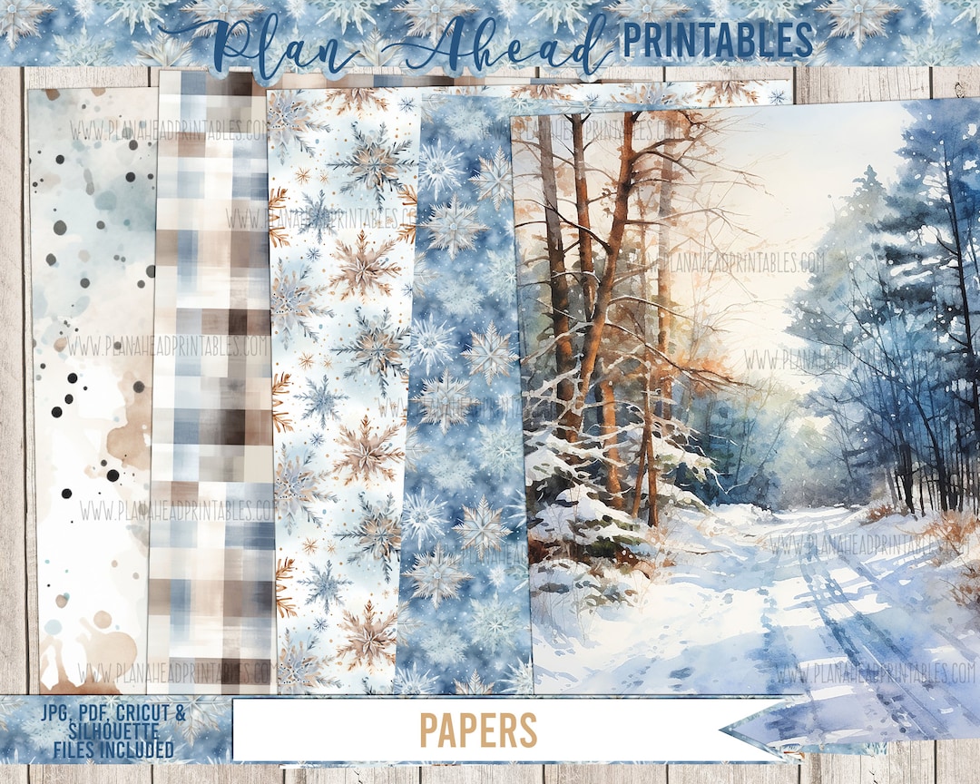 PRINTABLE A Perfect Winter Digital Papers for Card Making, Scrapbooking ...
