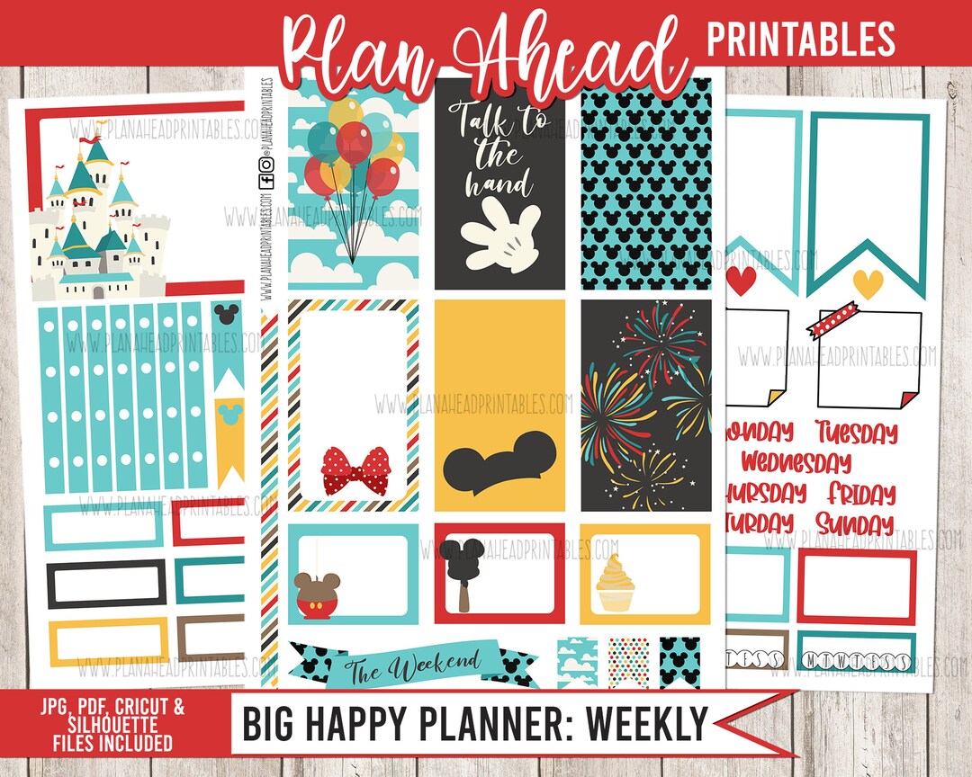 Big Happy Planner Printable Stickers Vertical Weekly Kit, Magical ...