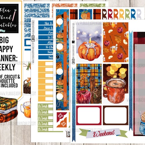 Printable OCTOBER Monthly Stickers Kit Big Happy Planner - Etsy
