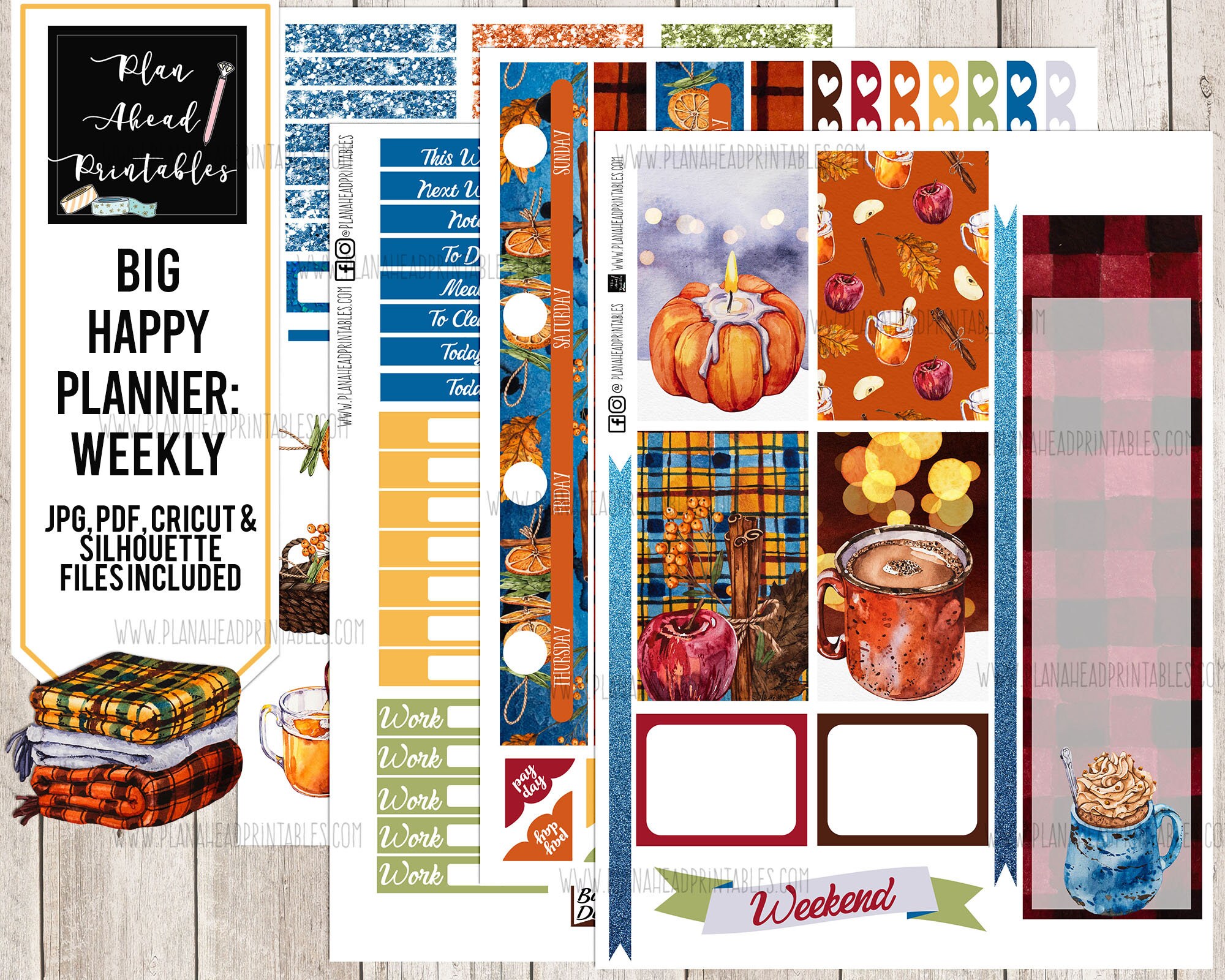 Big Happy Planner Printable Stickers Vertical Weekly Kit Cozy - Etsy