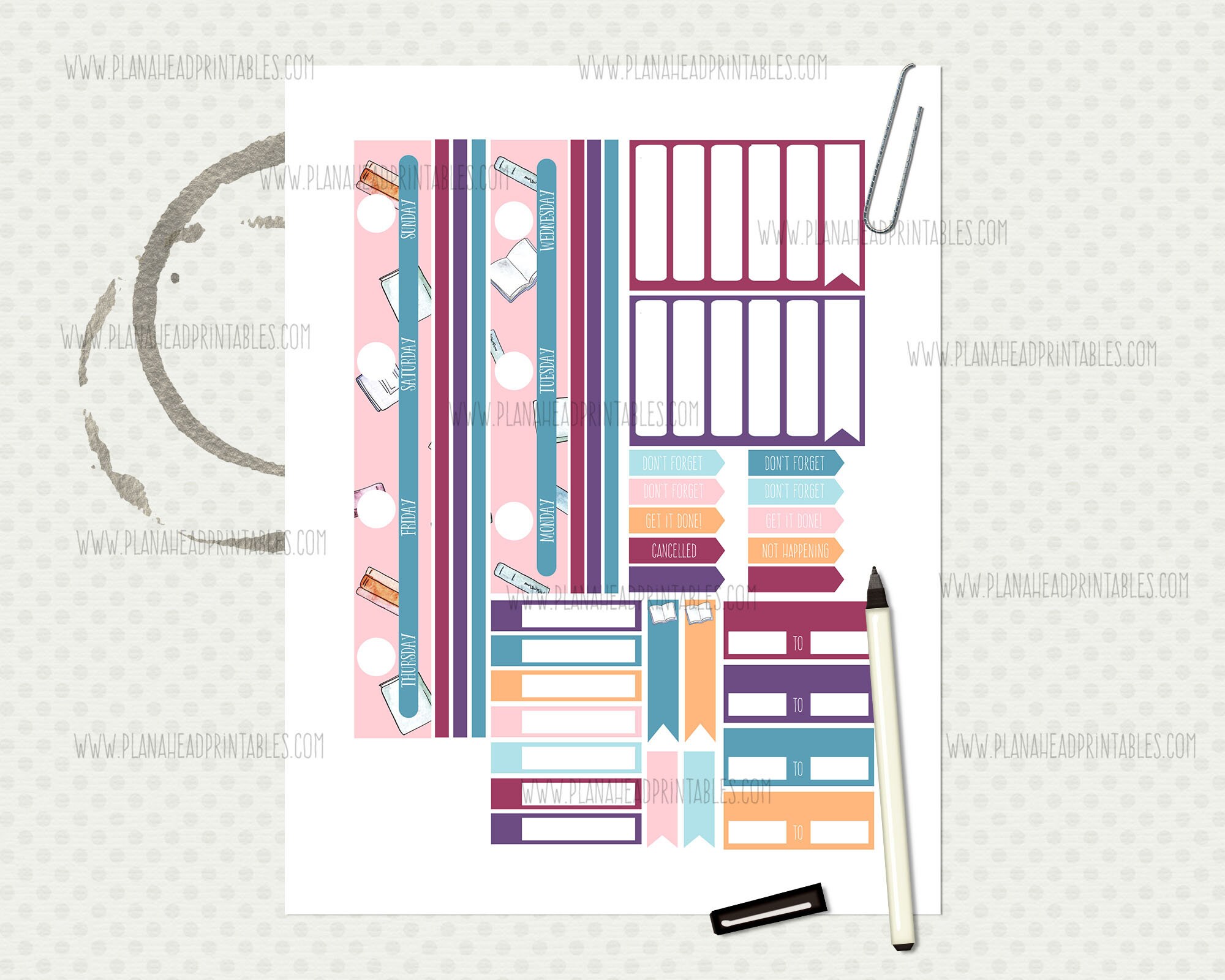 Big Happy Planner Printable Stickers Vertical Weekly Kit - Etsy