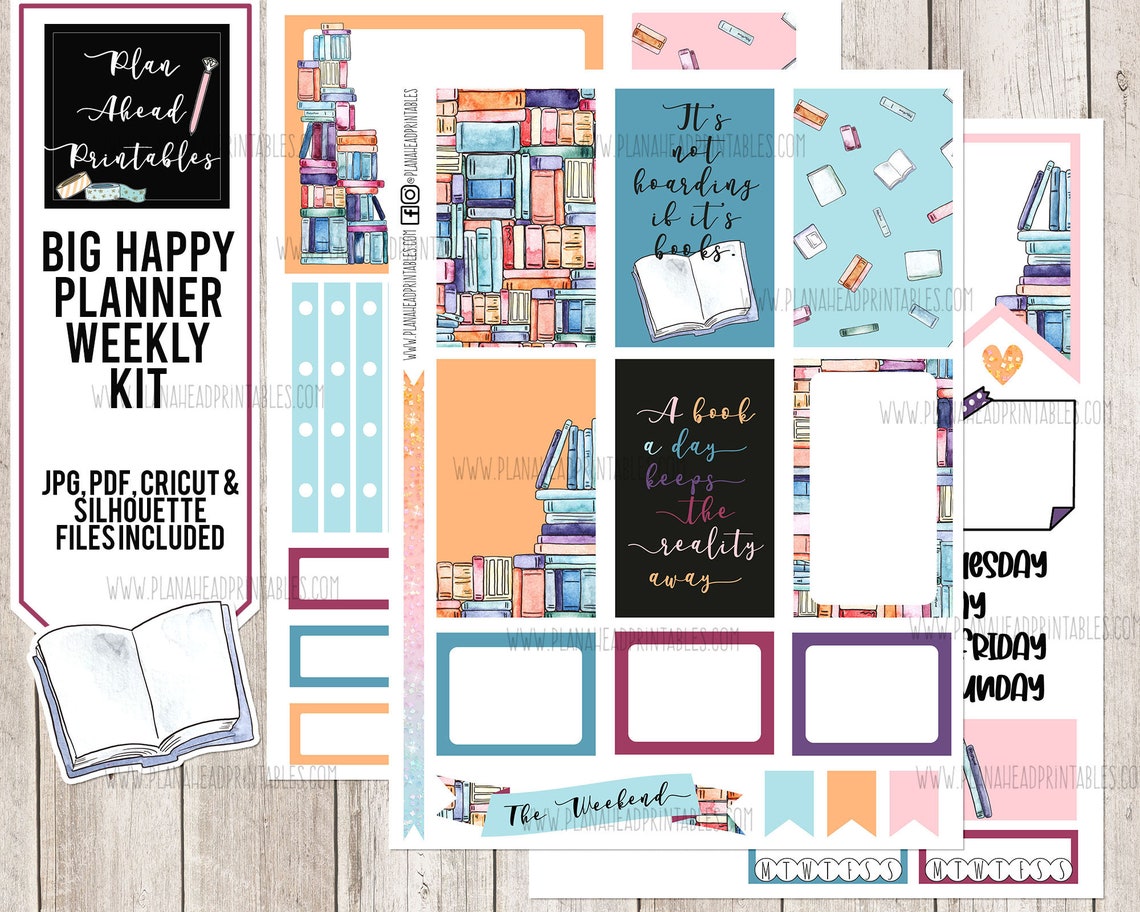Big Happy Planner Printable Stickers Vertical Weekly Kit - Etsy