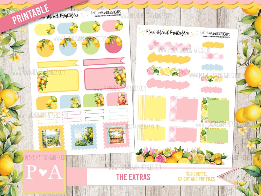 Lemon Grove PRINTABLE the Extras Planner Kit, Bullet Journaling Happy ...