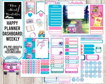 Printable Stickers Happy Planner Dashboard Layout Weekly - Etsy