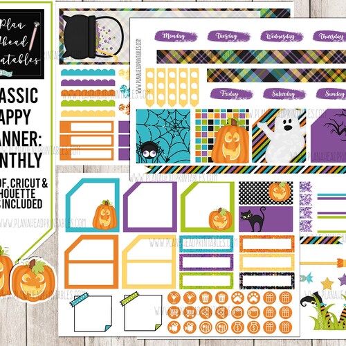 Happy Planner October Monthly Kit Printable October Stickers - Etsy