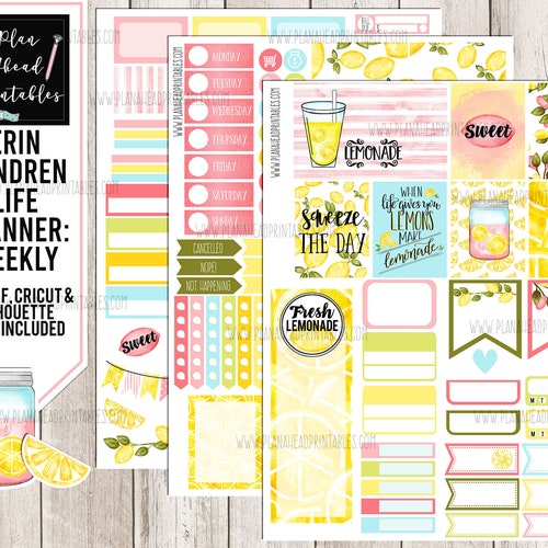 Pastel Rainbow Printable Planner Weekly Kit Erin Condren | Etsy