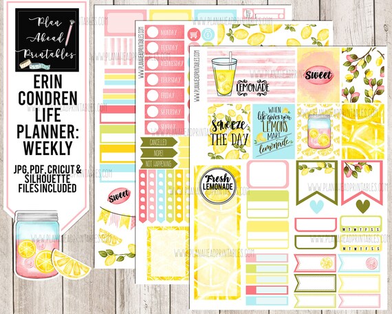 Printable Weekly Planner PDF Lemons Design & Templates Paper etna.com.pe