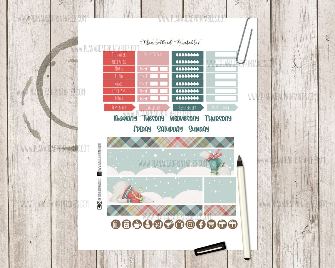 Happy Planner Printable Stickers Classic Vertical Weekly Kit - Etsy
