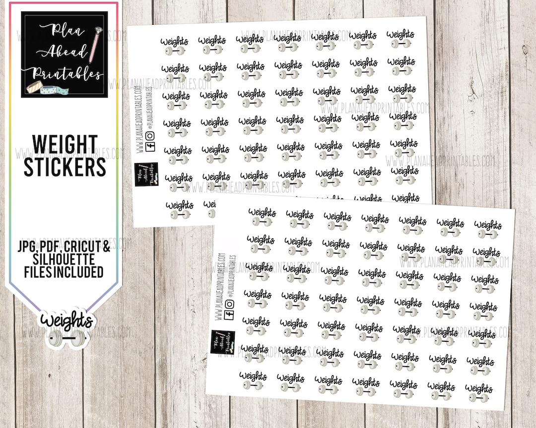 PRINTABLE Fitness Workout With Weights Lifting Planner Stickers - Etsy