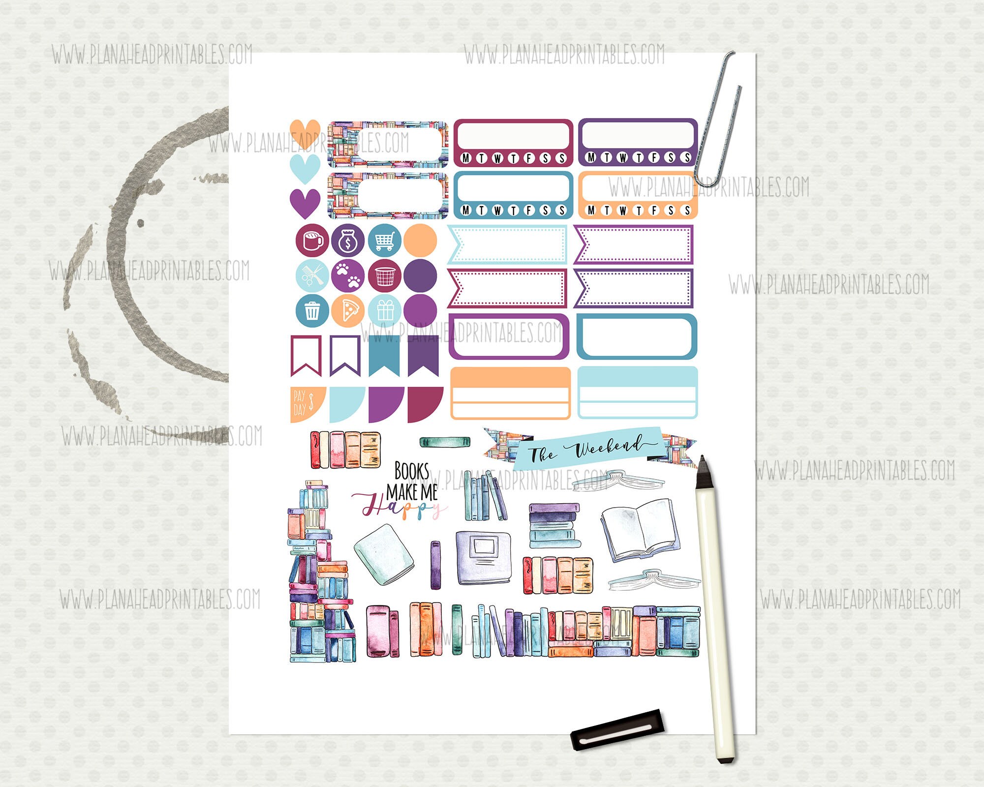 Big Happy Planner Printable Stickers Vertical Weekly Kit - Etsy