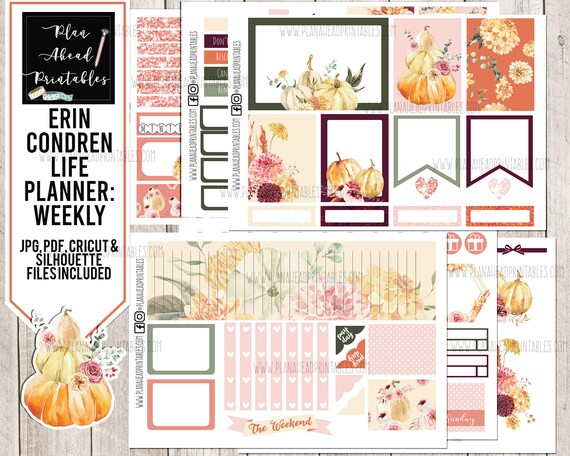 Erin Condren Life Planner Printable Sticker Weekly Kit | Etsy