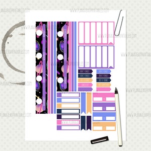 Big Happy Planner Printable Stickers Vertical Weekly Kit, Space Galaxy ...