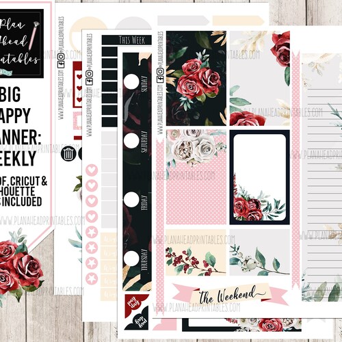 Big Happy Planner Printable Stickers Vertical Weekly Kit | Etsy
