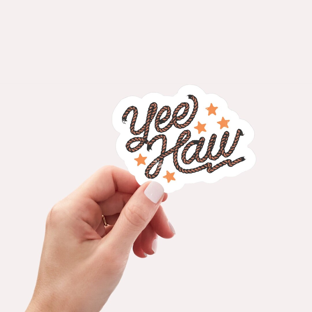 Yeehaw Cowboy Waterproof Vinyl Sticker, Yeehaw Water Bottle Sticker ...